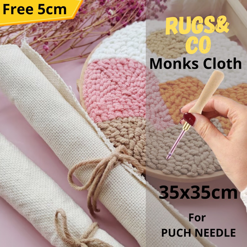 Jual Kain Punch Needle/Embroidery /Monks Cloth Fabric/ Kain Monk Sulam ...
