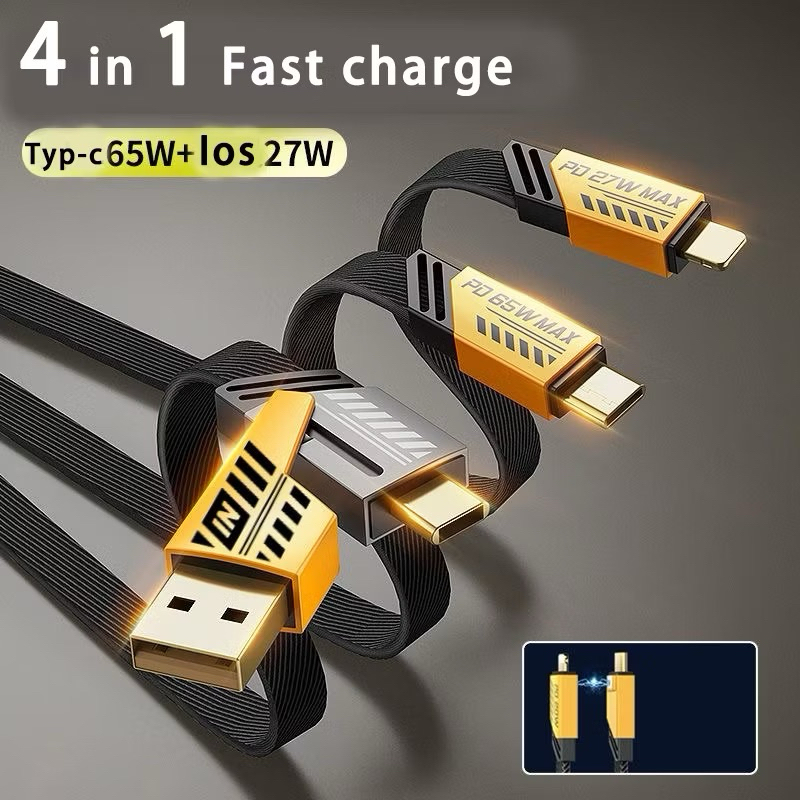 Jual Kabel Data Charger Data 4 in 1 Convertible Metal Fast Charge Cable ...