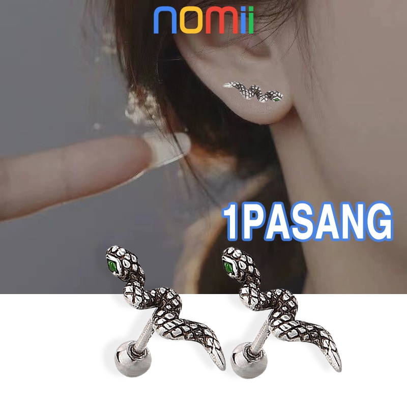 Jual 2Buah Earrings Snake / Piercing Earring Lobe Helix Tragis titanium ...