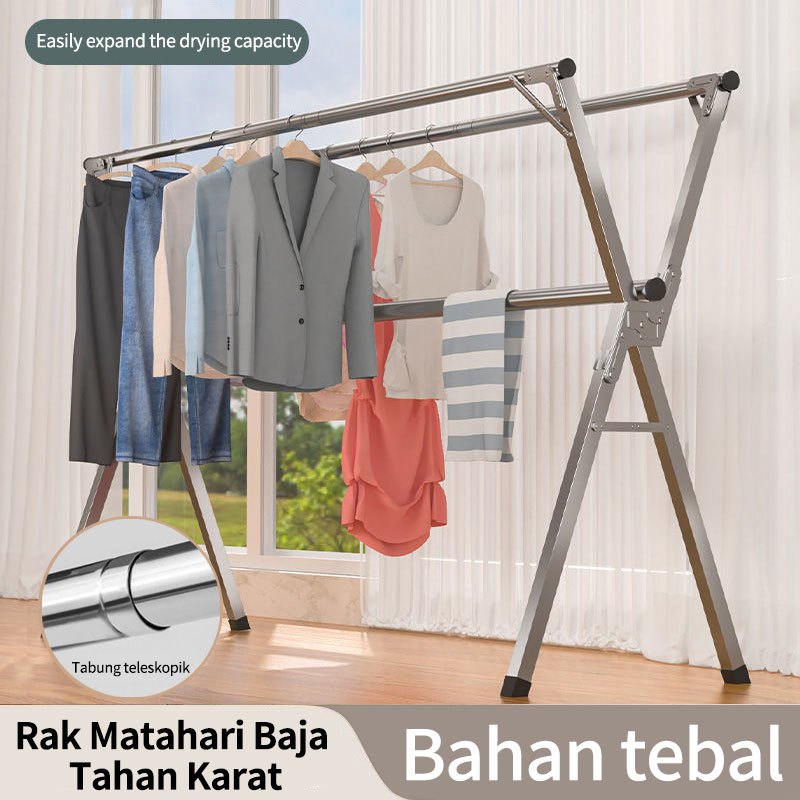 Jual SUS304 Jemuran Baju Lipat Rak Jemuran Pakaian Tahan Karat ...