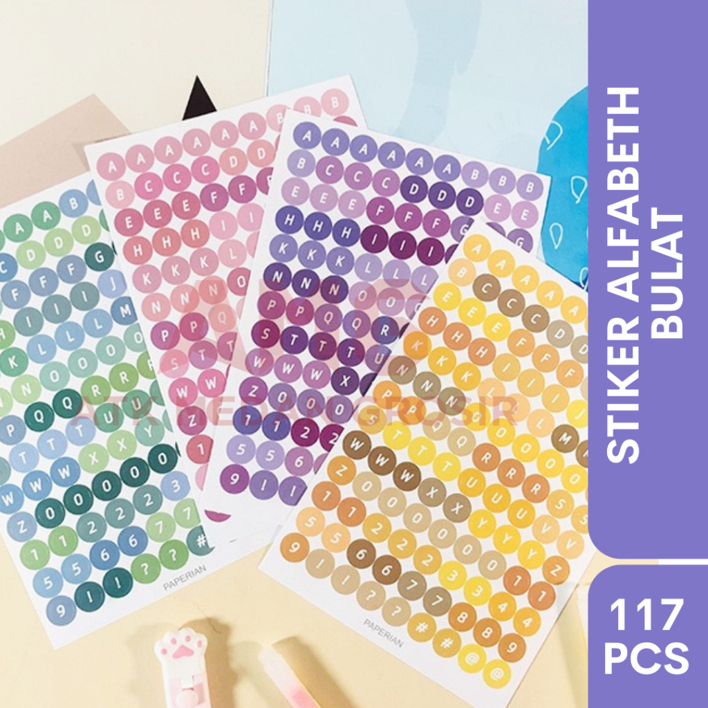 Jual STICKER ALPHABET HURUF ANGKA DEKORASI PER LEMBAR | Shopee Indonesia