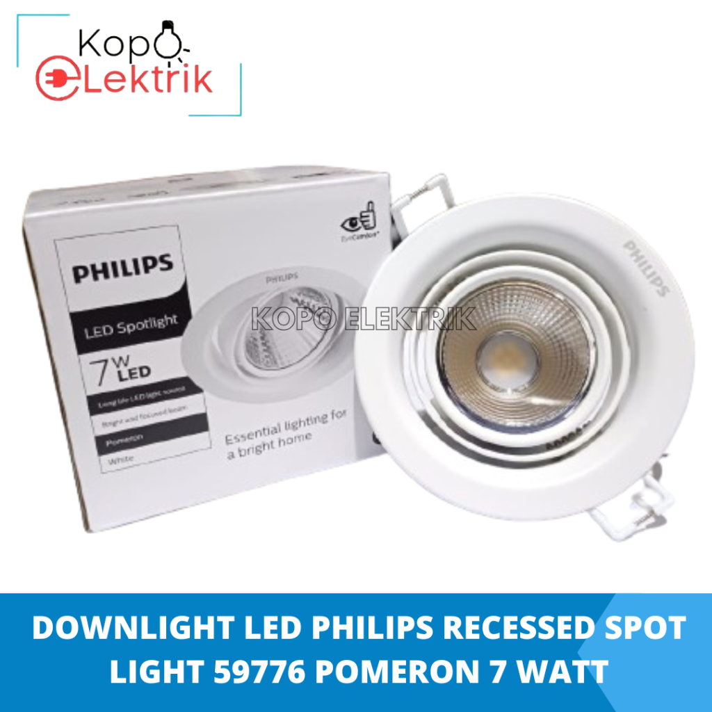 Jual Downlight LED Philips Recessed Spot Light 59776 Pomeron 7 Watt 7w | Shopee Indonesia