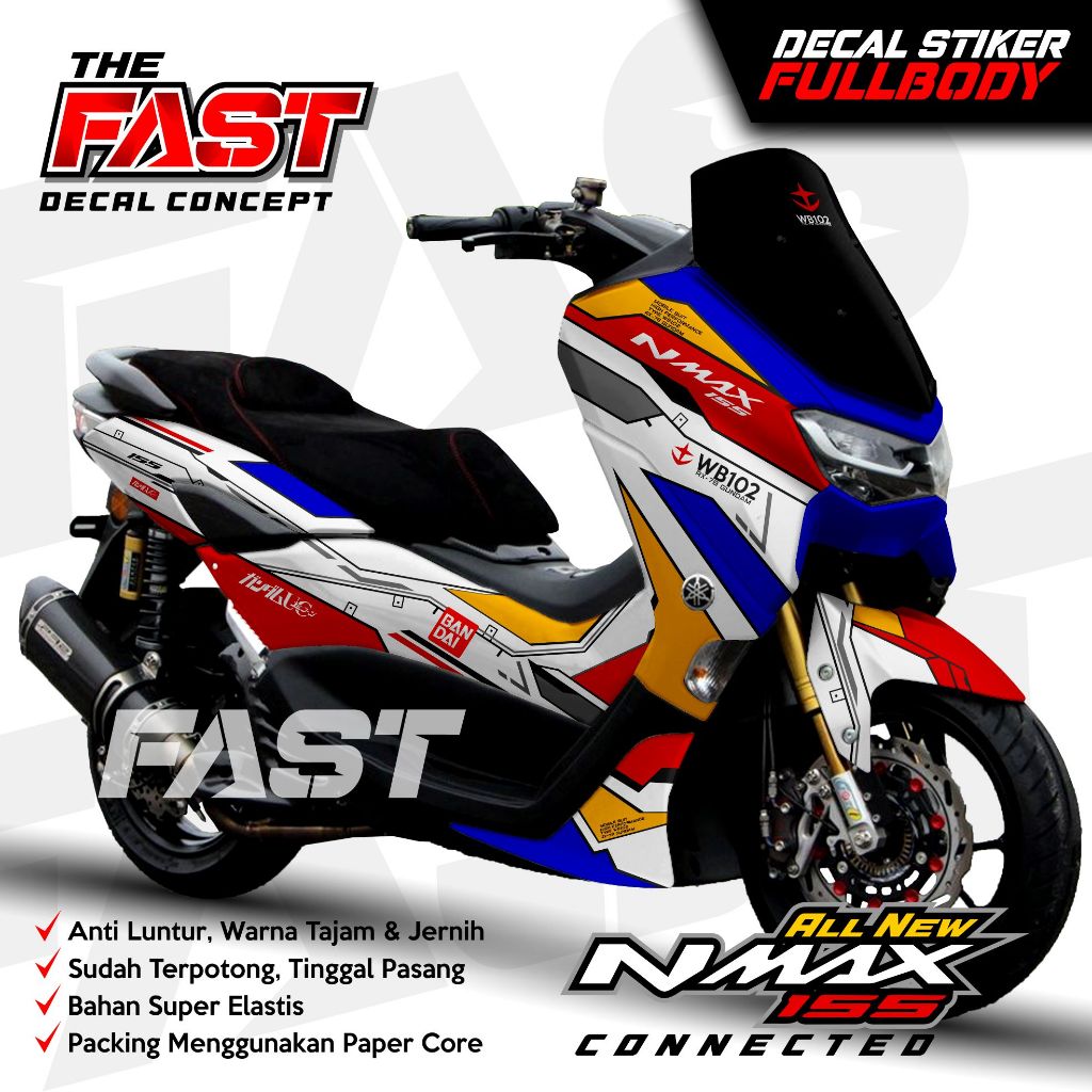 Jual Decal Stiker Nmax 155 New Fullbody Robot Gundam TERBARU COD Decal ...
