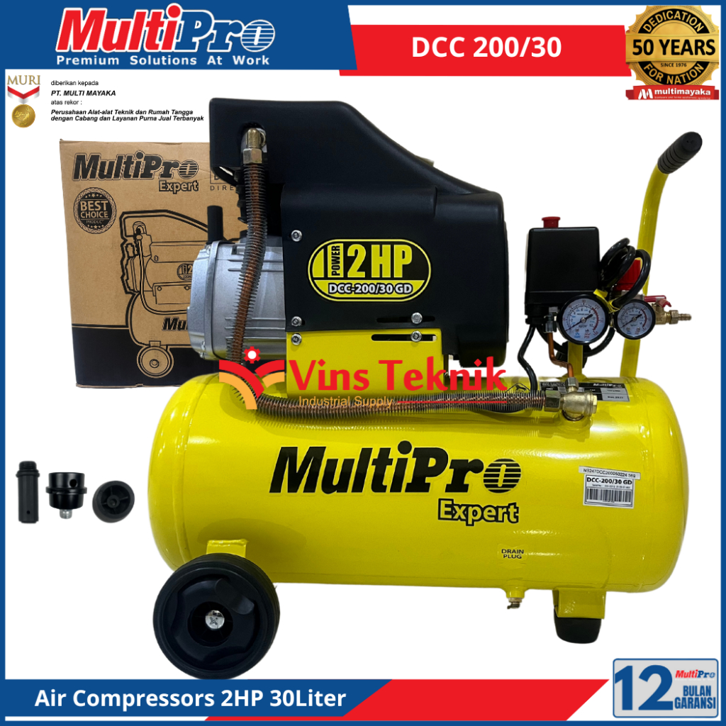 Jual Mesin Compressor Kompresor Angin listrik DCC200-/30HS Multipro DCC ...