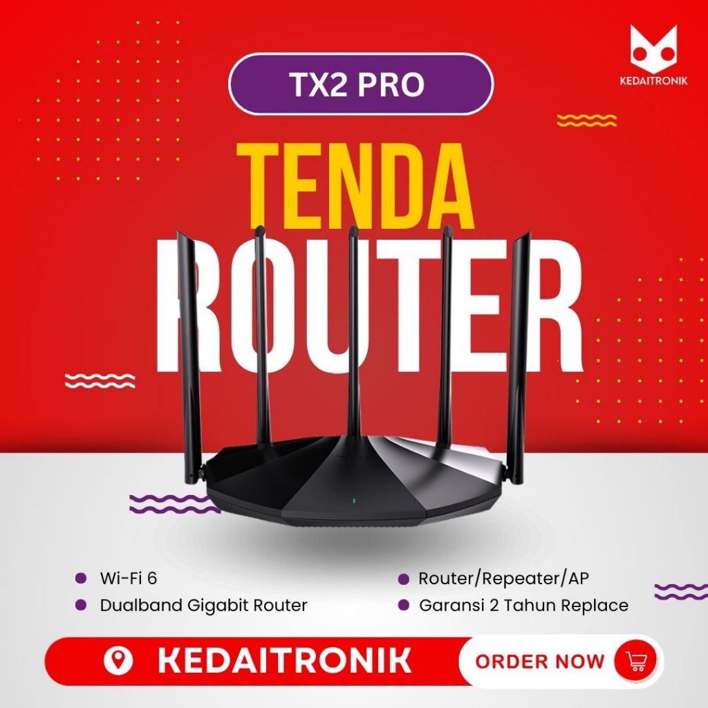 Jual NEW Tenda TX2 Pro Dual Band Gigabit WiFi 6 Router Super Fast ...