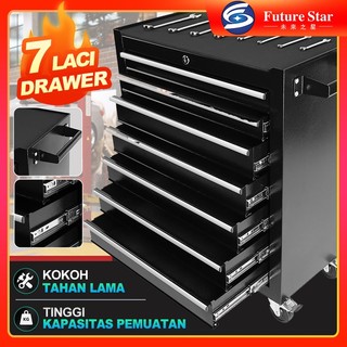 Jual Cabinet Tool Trolley Bengkel Rak 5/7 Laci Susun 7 Drawer Toolkit ...