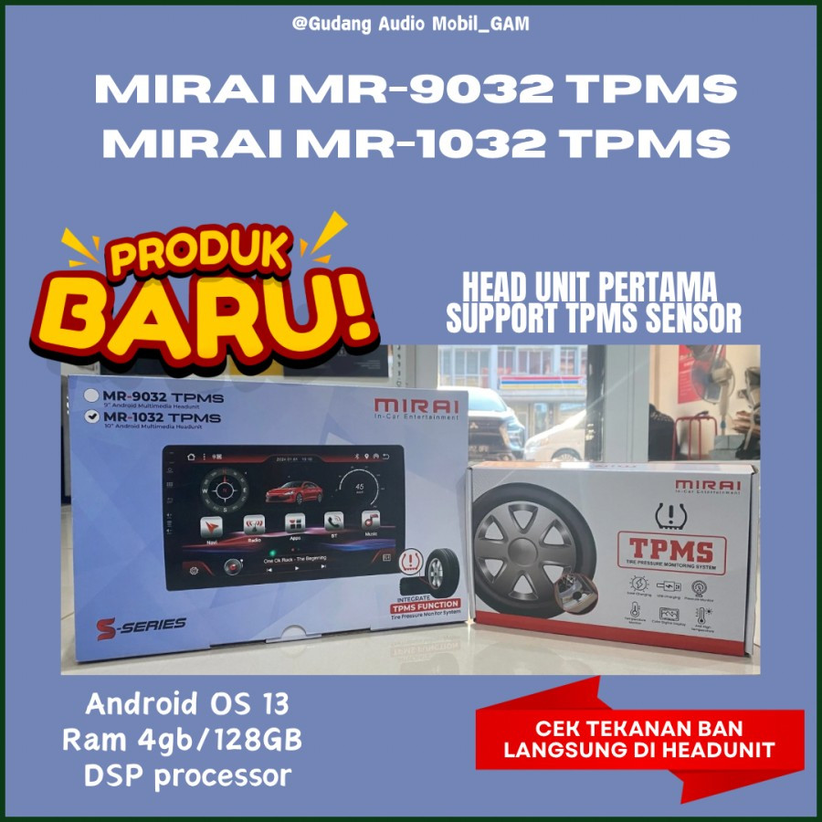Jual Head Unit Android Mirai MR 9032 1032 TPMS RAM 4/128GB Garansi Resmi Original | Shopee Indonesia