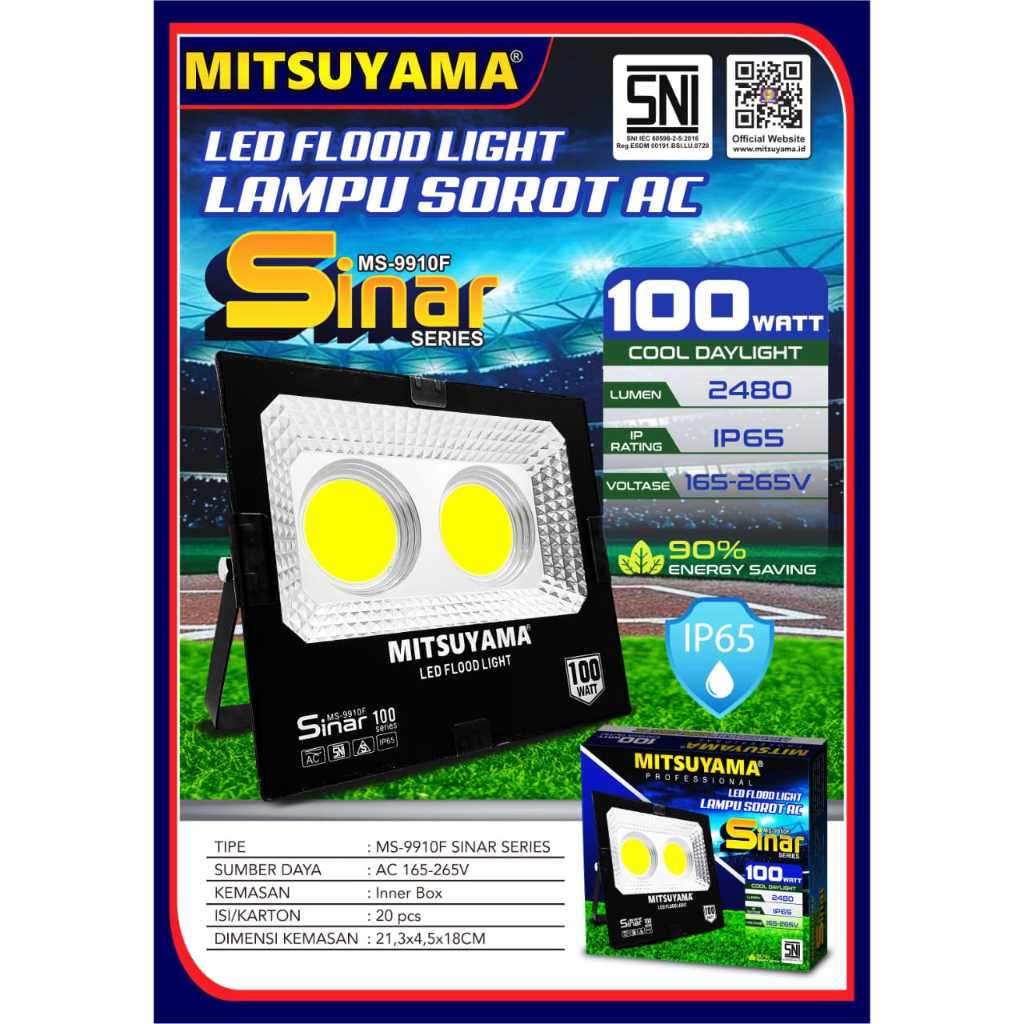 Jual Lampu Kap Sorot PUTIH COB AC SERI SINAR MS 9910F 50W/100W/200W/300W/400W Mitsuyama/Kap ...