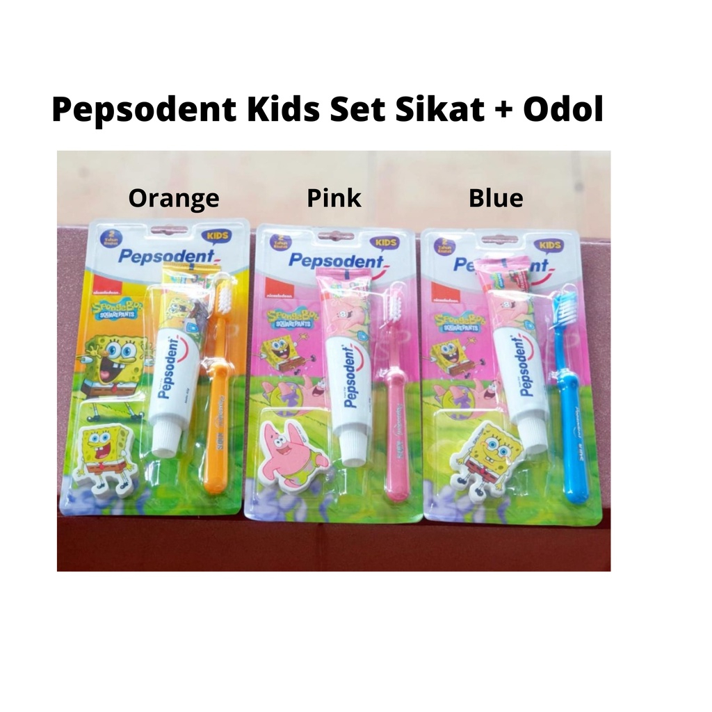 Jual Pepsodent Kids Sikat Gigi Anak Spongebob / Patrick + Odol Pasta ...