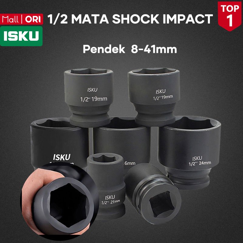 Jual ISKU Pendek Mata Socket Extention Impact 8 MM - 41 MM / Kunci Sok Impact 1/2 pendek Mata ...