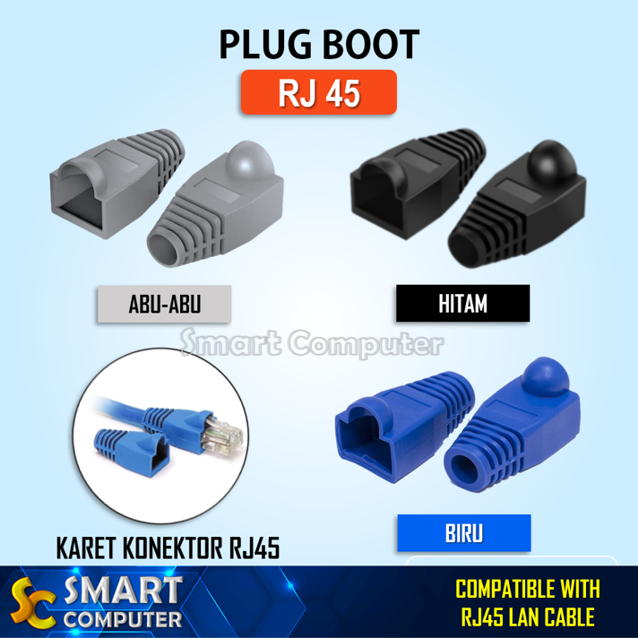 Jual Plug Boot Konektor RJ45 Karet Cover RJ 45 Protector Kabel LAN ...