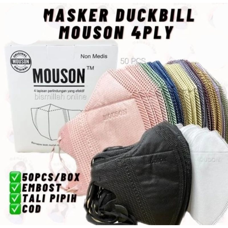 Jual MASKER DUCKBIL MOUSON MIX WARNA SOFT 50 PCS | Shopee Indonesia