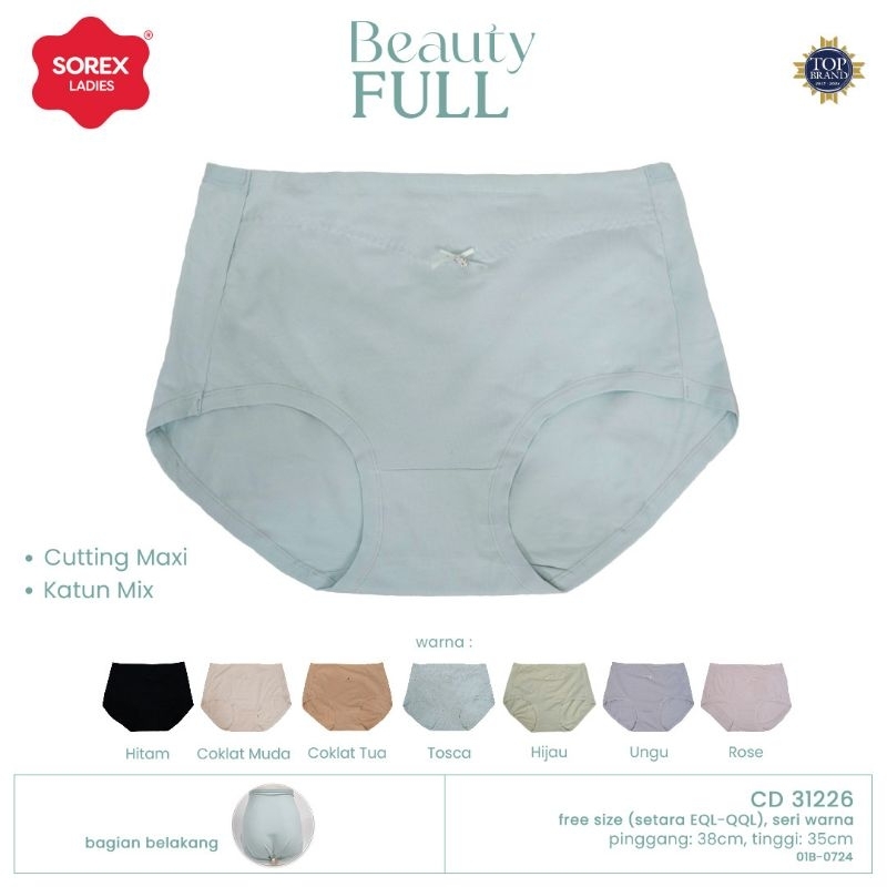 Jual Sorex Beauty Full CD 31226 celana dalam wanita Maxi Ukuran all size setara 3L-4L | Shopee ...