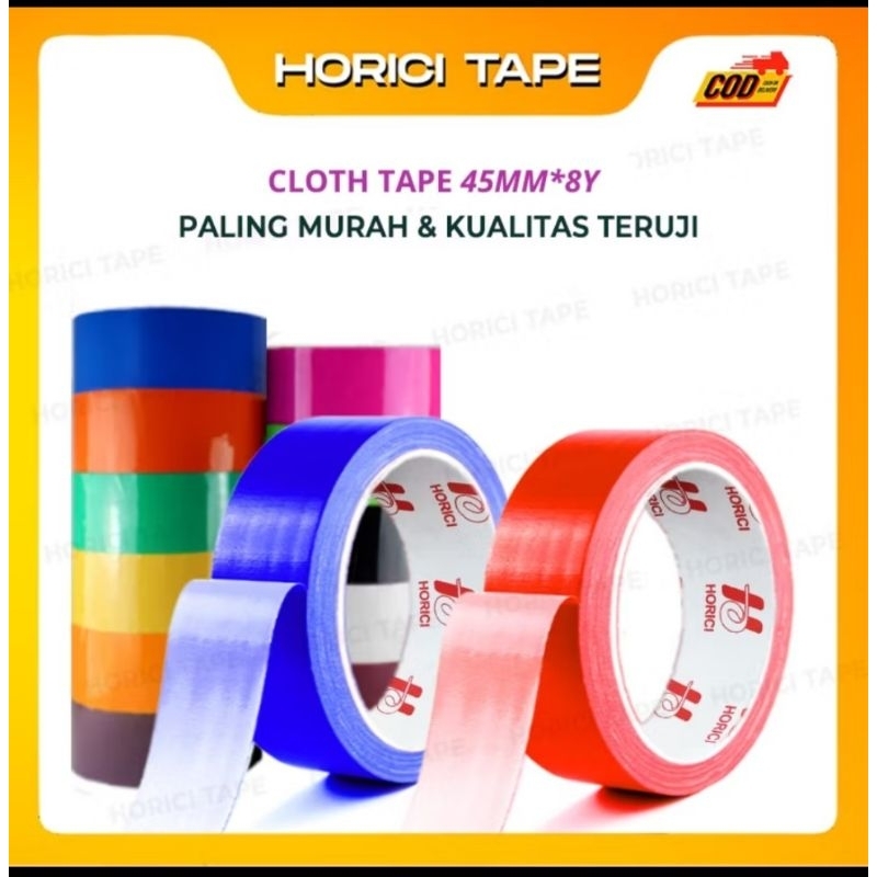Jual HORICI CLOTH TAPE 4 5MM X 8 Y ISOLASI WARNA WARNI LAKBAN PEREKAT ...