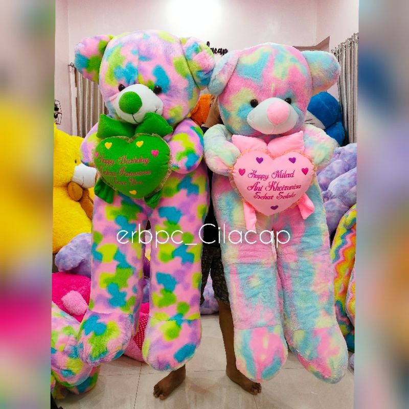 Jual Boneka bear Pelangi/Rainbow GIANT Super jumbo 150cm bisa Request ...