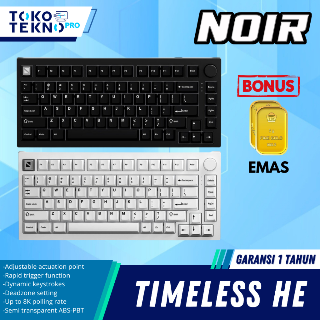 Jual Noir Timeless HE 75% Hall Effect Rapid Trigger Magnetic Keyboard ...