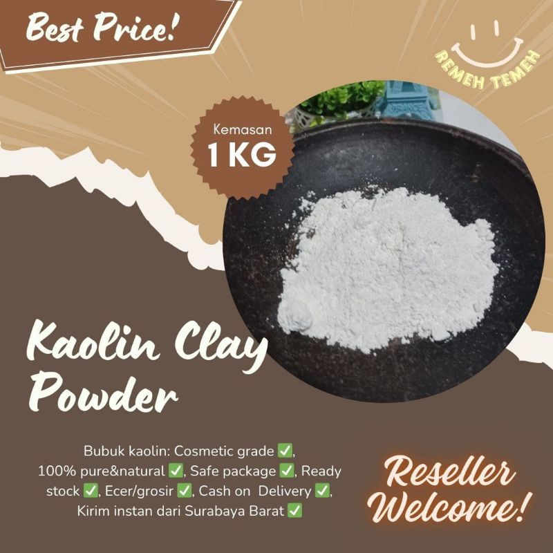 Jual Kaolin Clay Powder (1kg) | Shopee Indonesia
