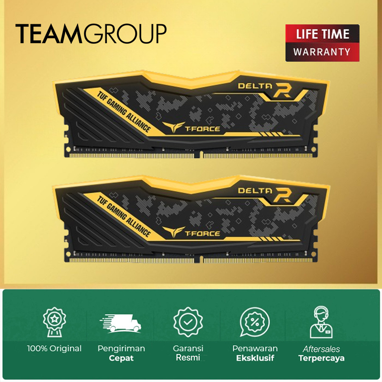 Jual RAM Team T-Force Delta TUF RGB DDR4 64GB (2x32GB) 3200MHz | Shopee ...