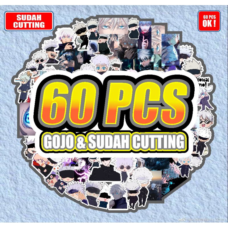 Jual Stiker Gojo Satoru Jujutsu Kaisen anime pack isi 50-60pcs vynil ...