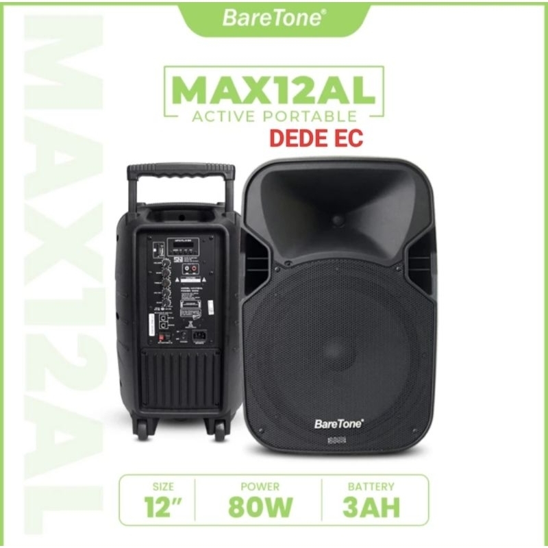 Jual Speaker portabel BareTone Max 12 AL 12 inch Bluetooth | Shopee ...