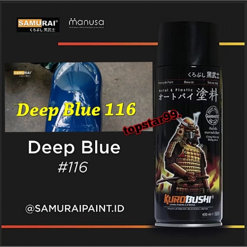 Jual Pilok Pilox Cat Samurai Biru Gelap Deep Blue 116 400ml Cat Semprot Samurai Paint Kurobushi ...