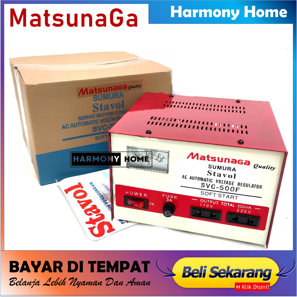 Jual Stabilizer Matsunaga SVC-500VA Stavol Stabilizer Stavol Analog ...