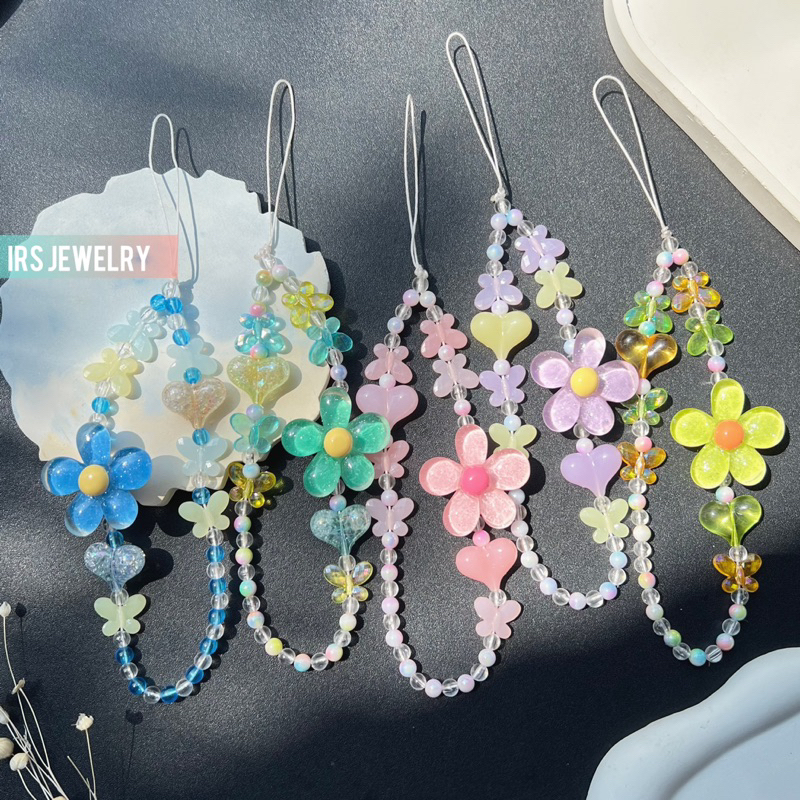 Jual Phone Strap Beads Daisy Series/ Tali Lanyard Handphone Manik Bunga ...