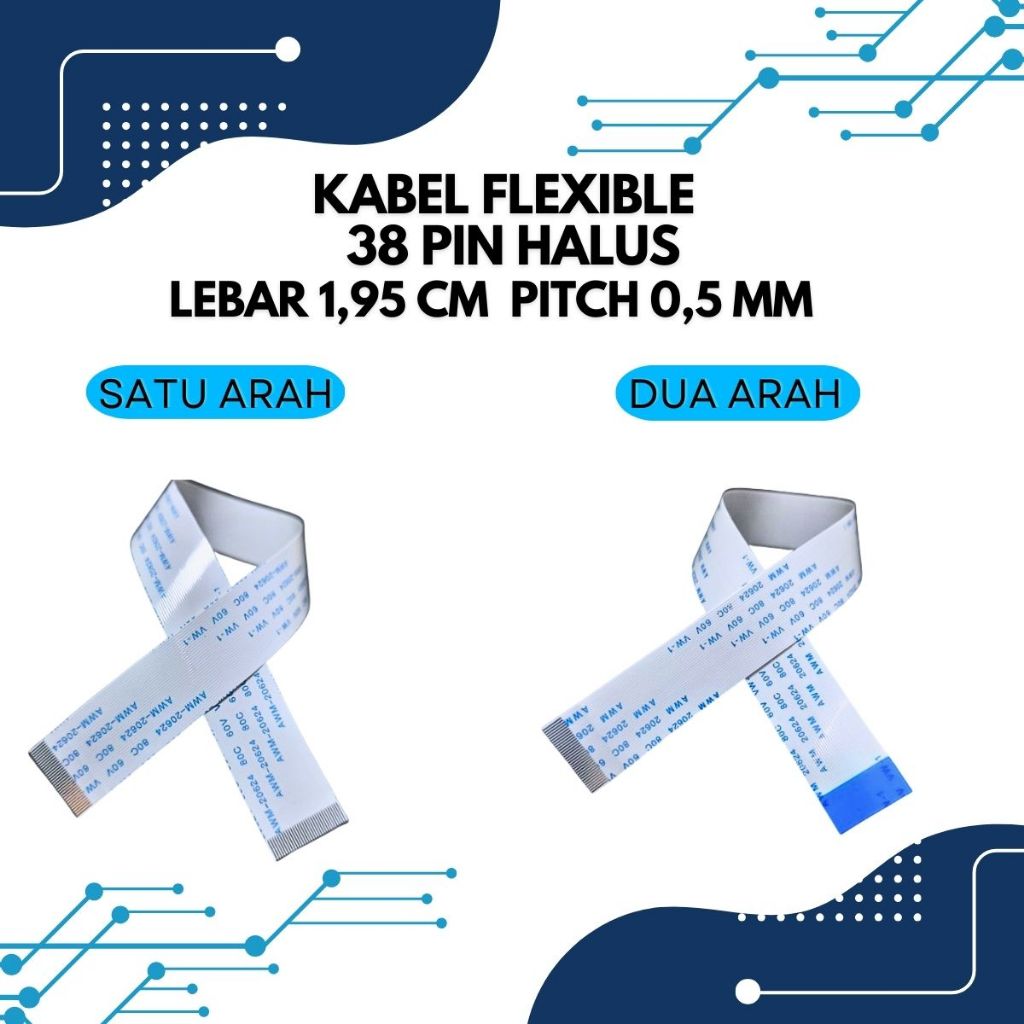 Jual Kabel Flexible 38 Pin Halus 0,5 mm Lebar 1,95 cm Panjang 5,5 cm ...