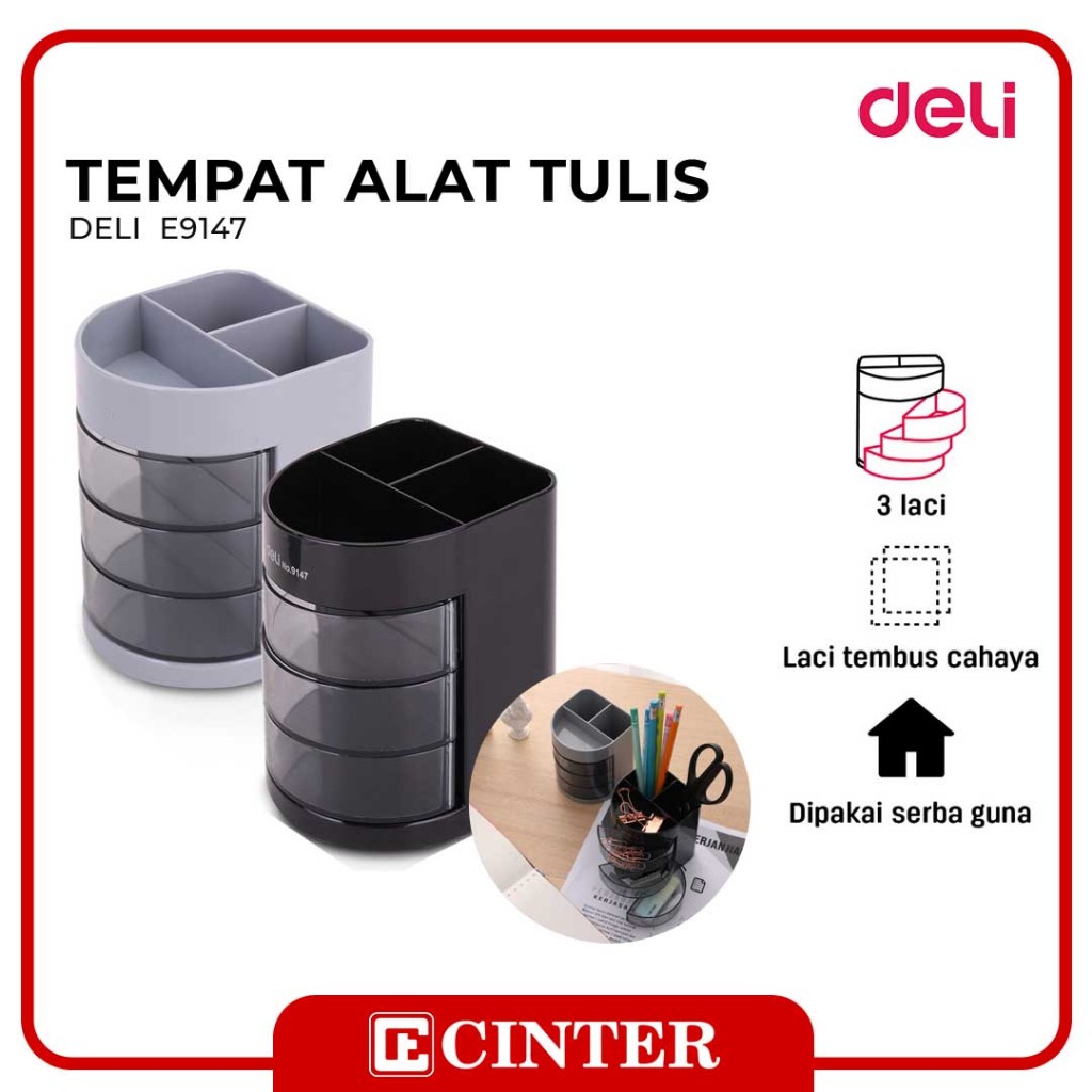 Jual DELI - TEMPAT PENSIL / PEN STAND / DESK ORGANIZER 3 DRAWER E9147 ...
