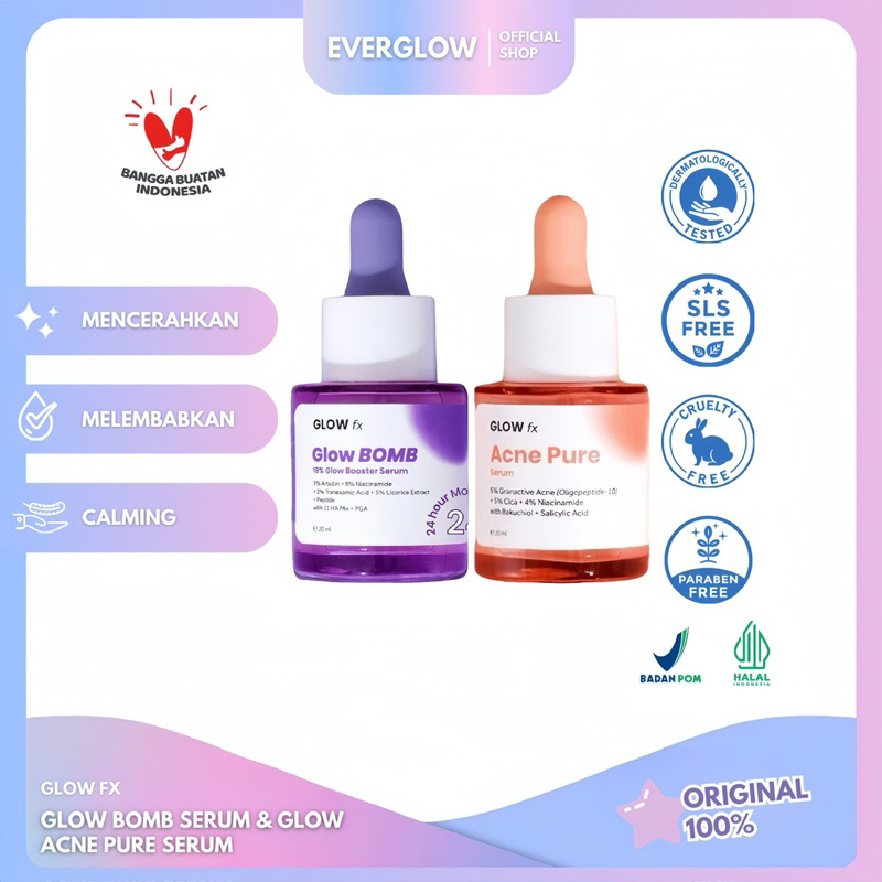 Jual GLOW FX Glow Bomb Serum | Acne Pure Serum | Serum Glowing & Bekas ...