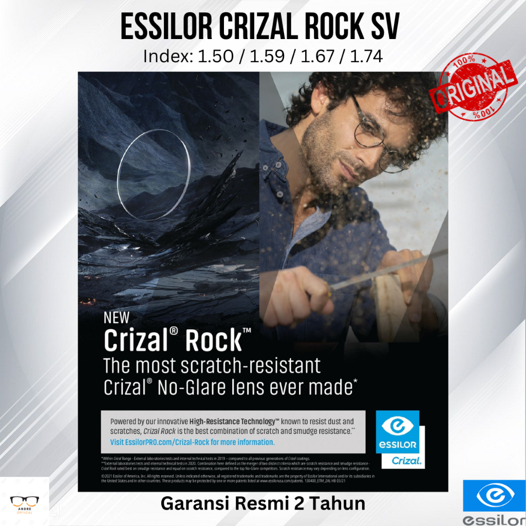 Jual Lensa Kacamata Essilor Crizal Rock SV Stylis 1.67 Aspheris ...
