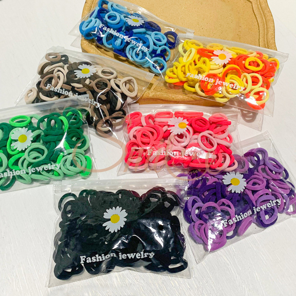 Jual 50 PCS IWS IKAT RAMBUT DONUT KECIL UKURAN 1,5 CM/KARET RAMBUT ...