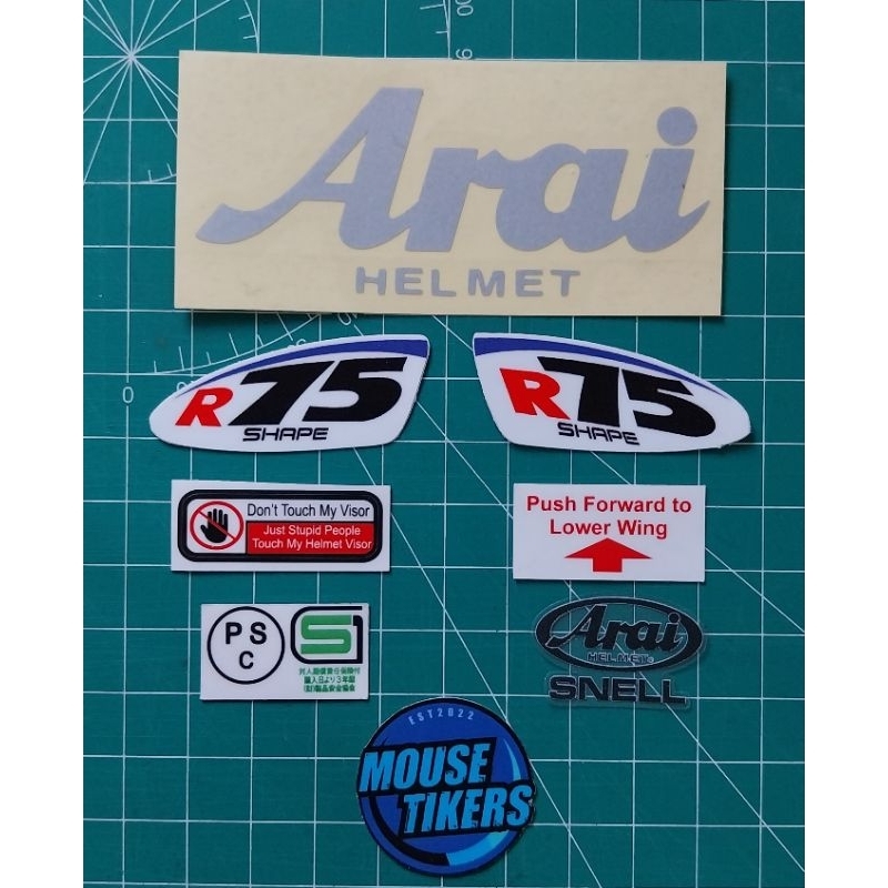 Jual Sticker Accesories Packet Helmet Arai Cutting Silver | Shopee ...
