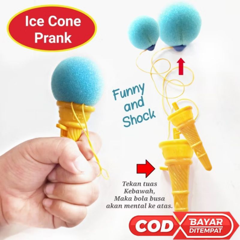 Jual ( BISA COD ) Mainan Anak Es cone Loncat Prank Toys Lucu / mainan ...