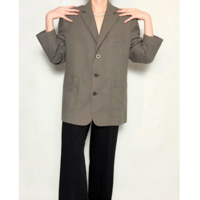 Jual Recycled - Grey Suede (Semi Coat) Blazer - Outer Jas Warna Abu ...