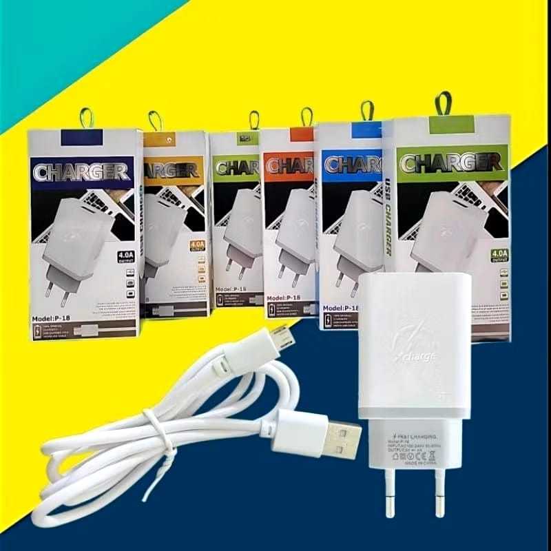 Jual Tc Travel Charger Brand P-18 4.0A Micro Usb & Type C P18 #Kita ...