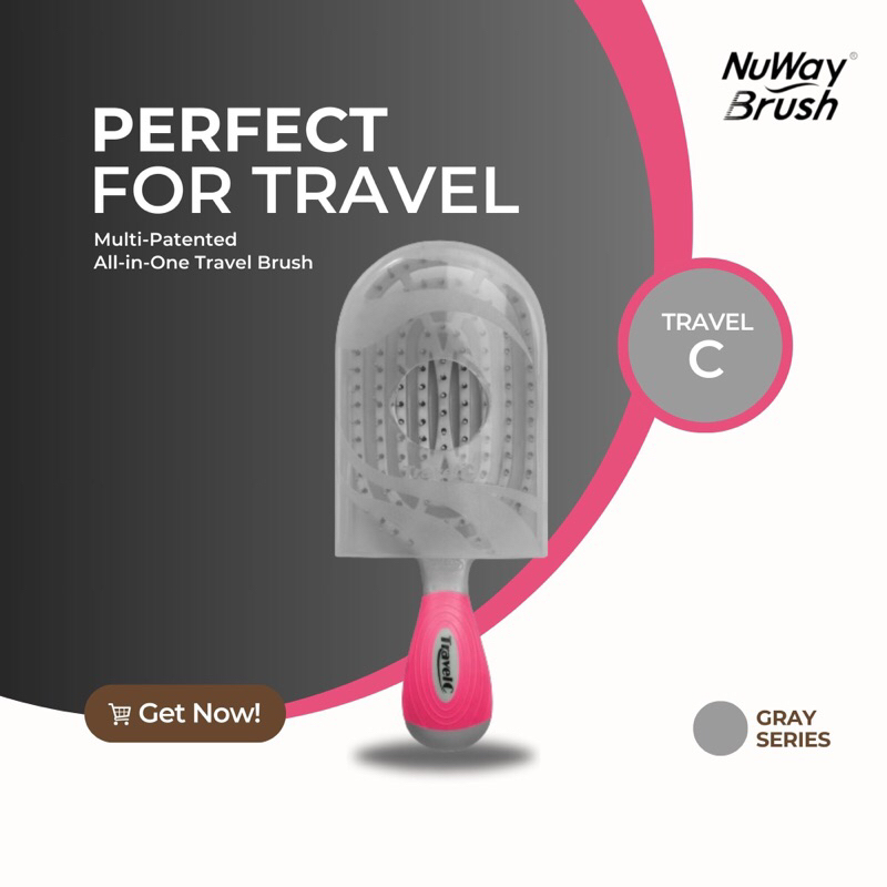 Jual Nuway Brush Travel C Gray Sisir Blow Rambut Anti Kusut Rontok Perempuan | Shopee Indonesia