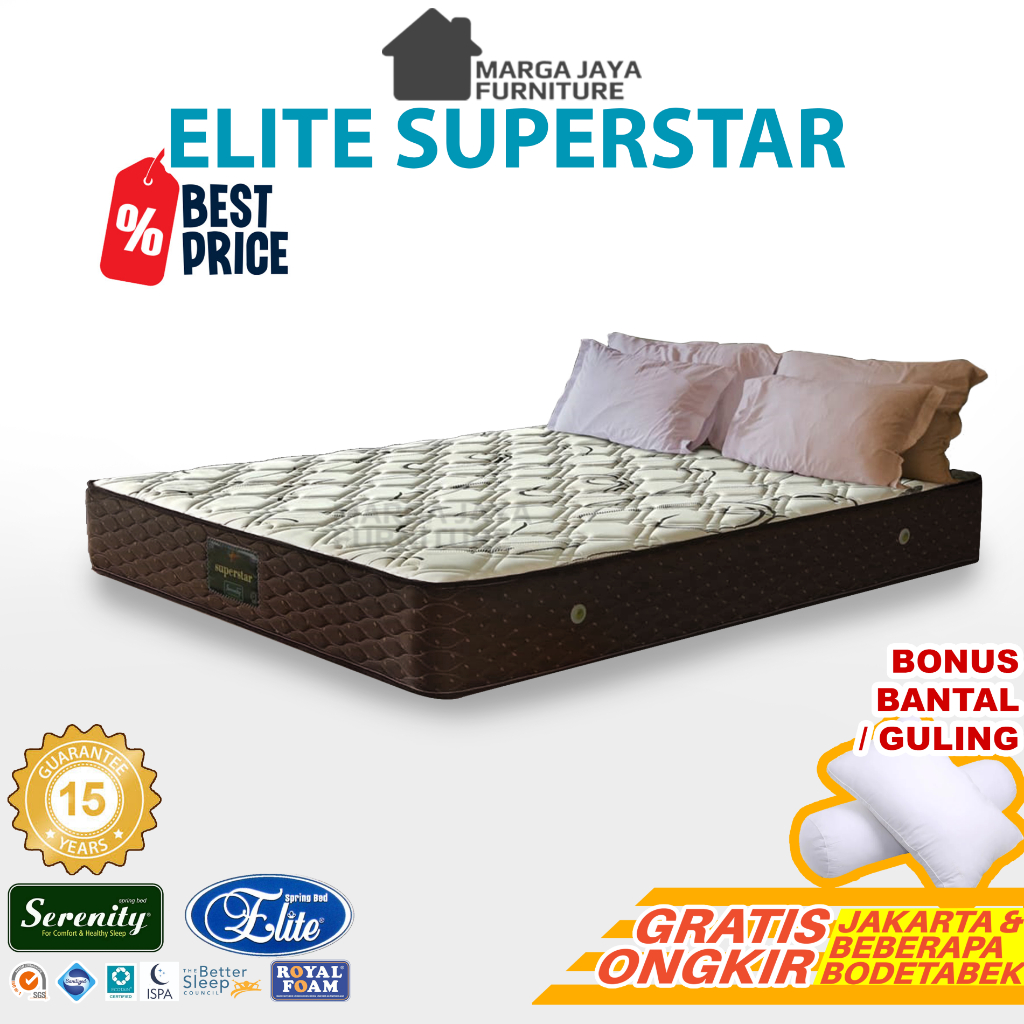 Jual Kasur Springbed Elite Serenity Superstar Valentine 120x200 160x200 ...