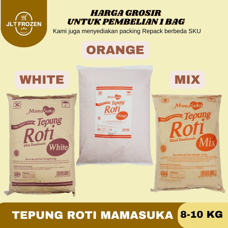 Jual Tepung Roti / Panir / Breadcrumbs Mamasuka Orange / Mix / White ...