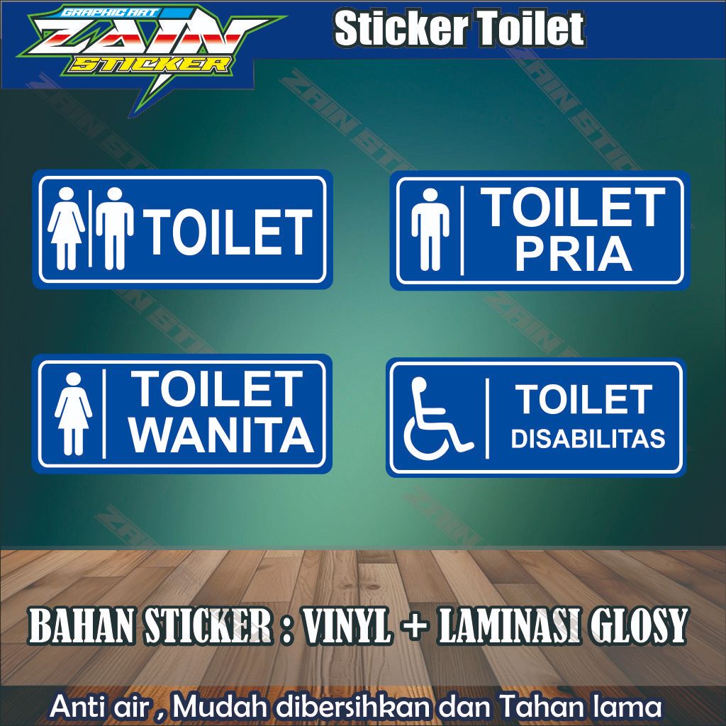 Jual Sign Sticker macam- macam TOILET BAHAN VINYL + LAMINASI GLOSSY ...