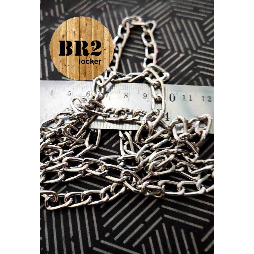 Jual Rantai Besi gepeng lebar 8 mm warna silver 1 meter | Shopee Indonesia