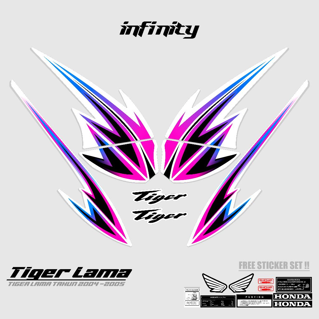 Jual STRIPING TIGER LAMA MOTIF 4 / STIKER TOGER OLD / STICKER / TIGER ...