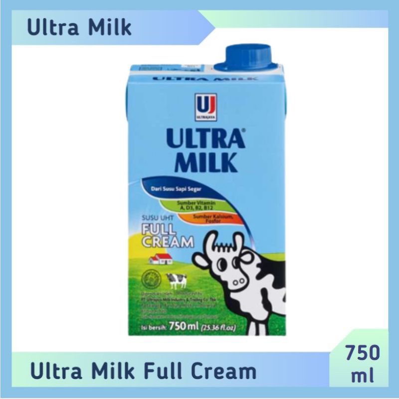 Jual Susu Ultra Milk 750ml Varian full cream | Shopee Indonesia