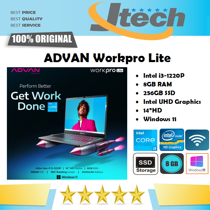 Jual ADVAN Workpro Lite i3-1220P - 8GB - 256GB - 14"FHD - Win11 ...