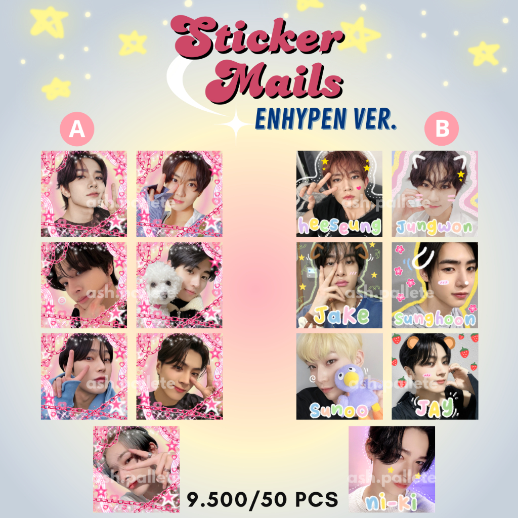 Jual [50 PCS] ENHYPEN STIKER MAIL / LOVE MAIL DECO STICKER FREEBIES PAKET KPOP UKURAN 4X4 ...