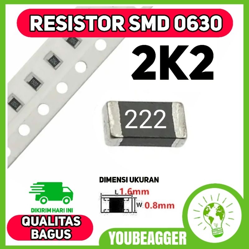 Jual Resistor smd 2k2 222 tipe 0603 | Shopee Indonesia