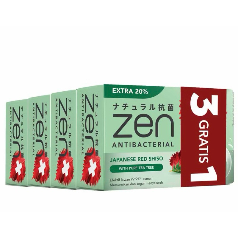 Jual ZEN BAR SOAP JAPANESE RED SHISO 70gr x 4pcs | Shopee Indonesia