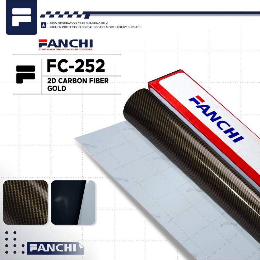Jual Sticker Carbon 2D Hitam Gold Fanchi FC252 Premium wrap permeter ...