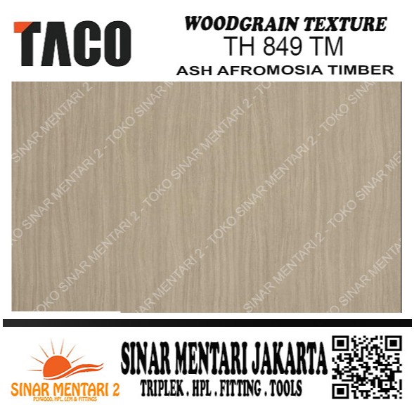 Jual TACO HPL WOODGRAIN H 849 TM ASH AFROMOSIA TIMBER | Shopee Indonesia