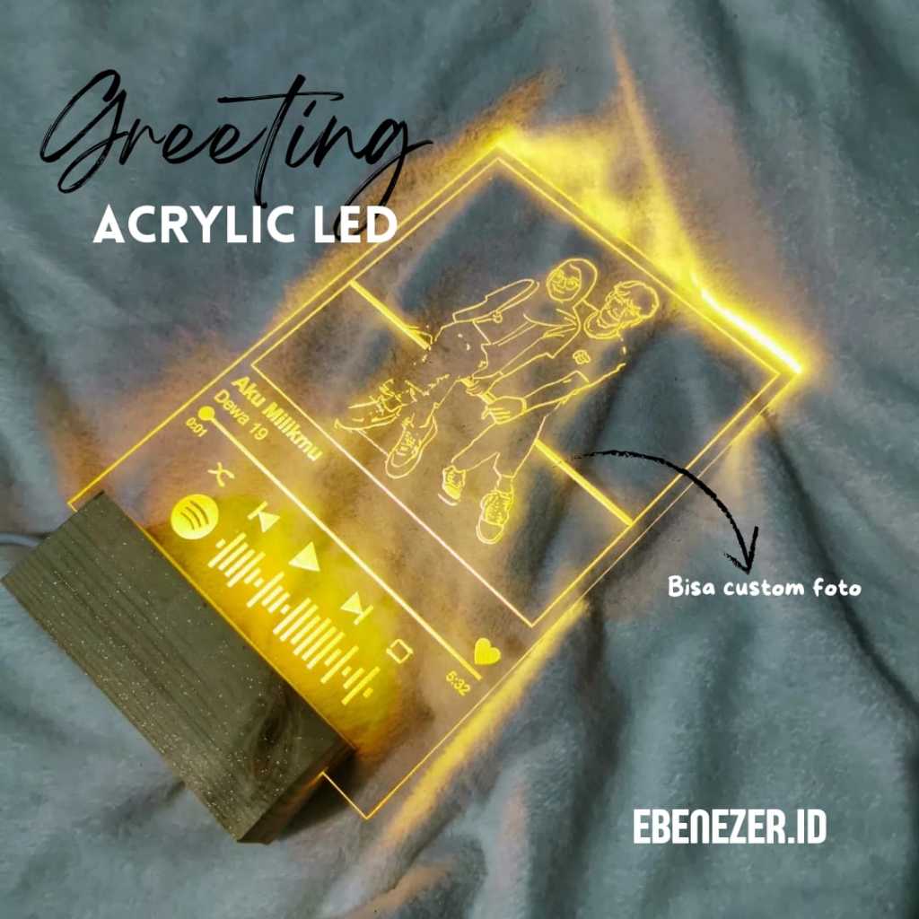 Jual Akrilik custom standing kayu LED wedding birthday graduation ...